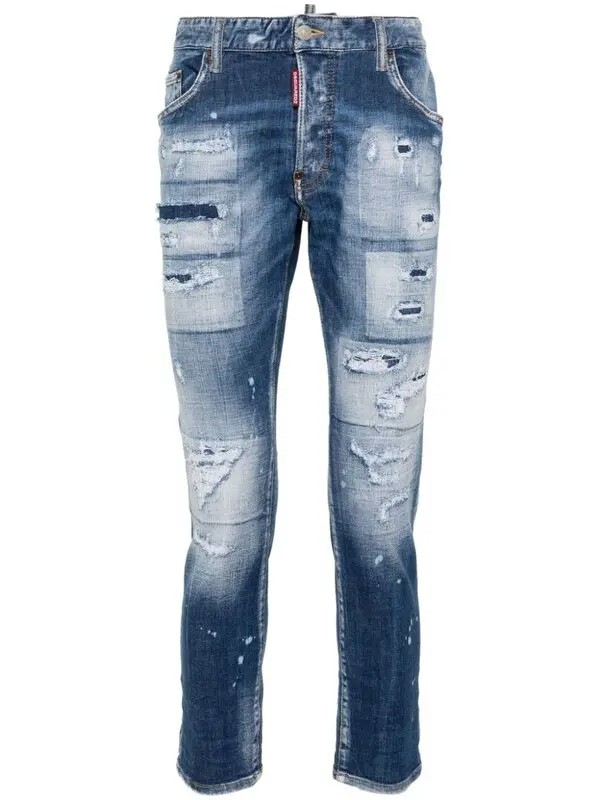 Dsquared2 Distressed Slim-leg Jeans - Blue
