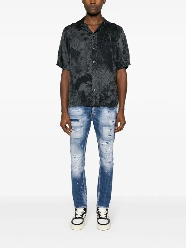 Dsquared2 Distressed Slim-leg Jeans - Blue