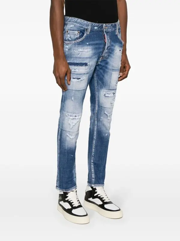 Dsquared2 Distressed Slim-leg Jeans - Blue