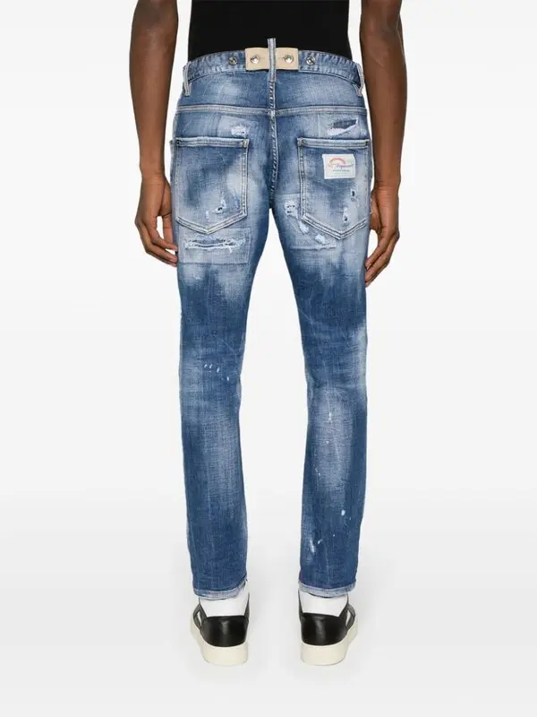 Dsquared2 Distressed Slim-leg Jeans - Blue