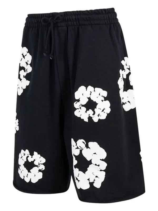 DENIM TEARS The Cotton Wreath Shorts - Black
