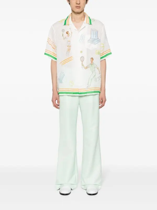Casablanca Logo-print Linen Shirt - Multicolour