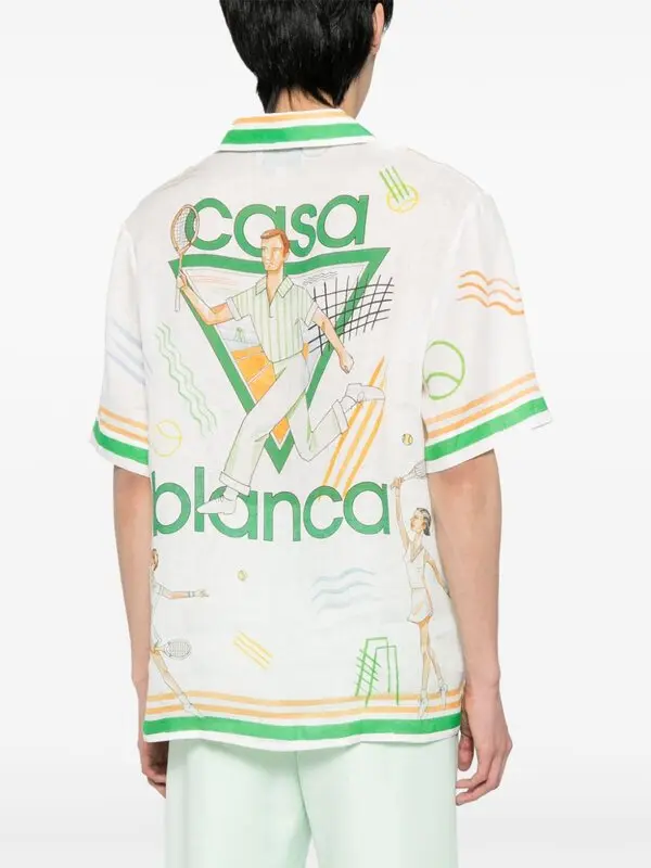 Casablanca Logo-print Linen Shirt - Multicolour
