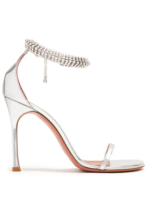 Amina Muaddi Iman 105mm Leather Sandals