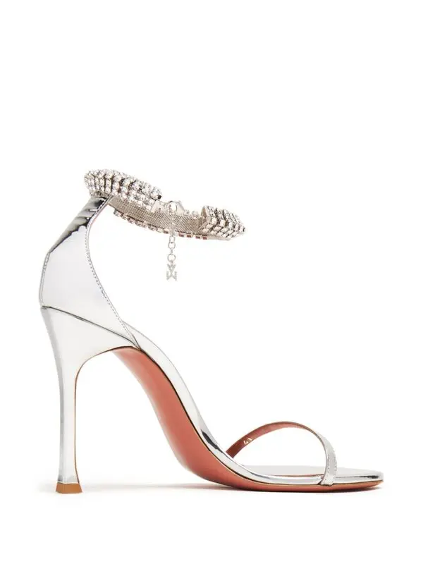 Amina Muaddi Iman 105mm Leather Sandals