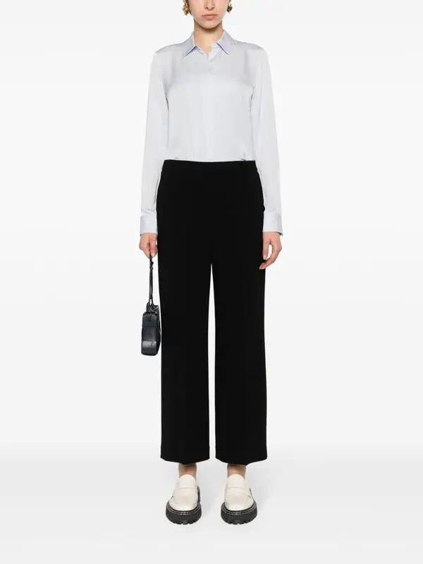 Theory Mid-rise Wide-leg Trousers - Black