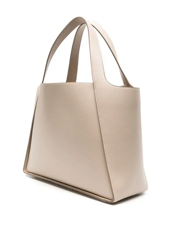 Stella McCartney Logo-studded Faux-leather Tote - Neutrals
