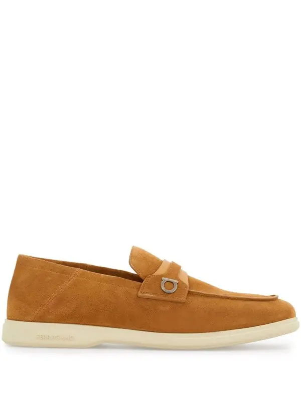 FERRAGAMO Gancini-buckle Leather Loafers