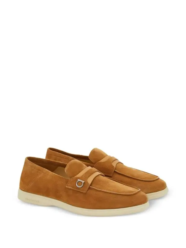 FERRAGAMO Gancini-buckle Leather Loafers