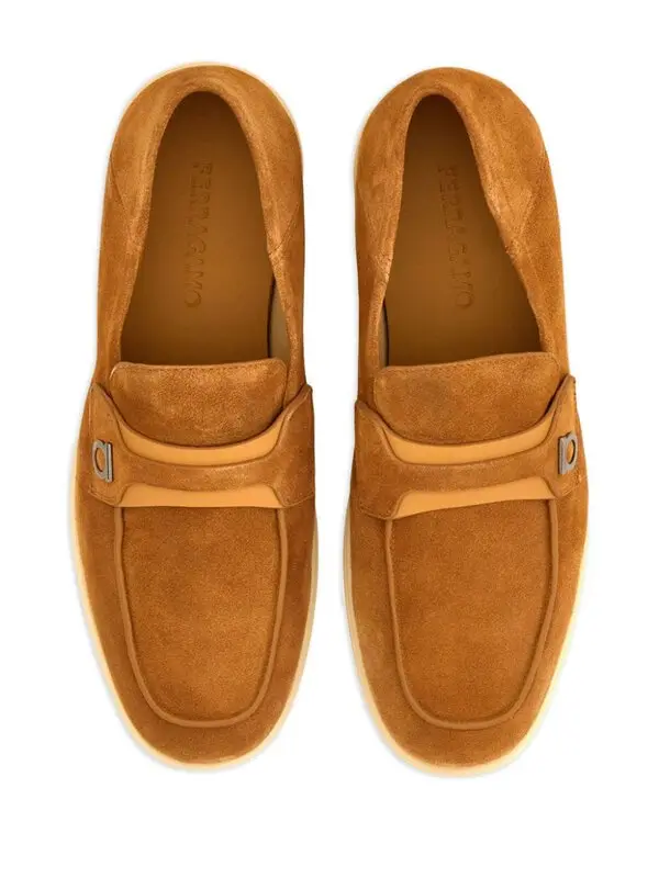 FERRAGAMO Gancini-buckle Leather Loafers