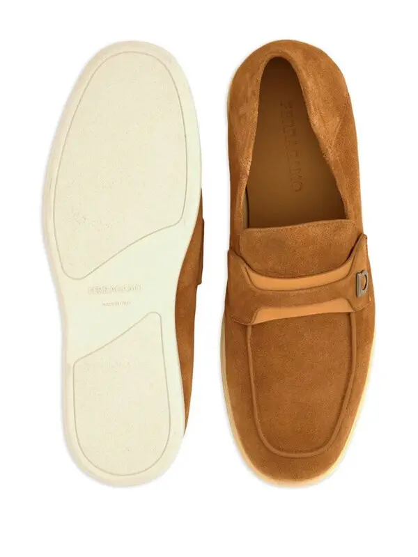 FERRAGAMO Gancini-buckle Leather Loafers