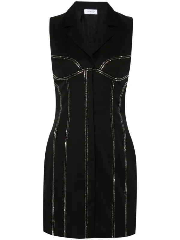Off-White Crystal-embellished Mini Dress
