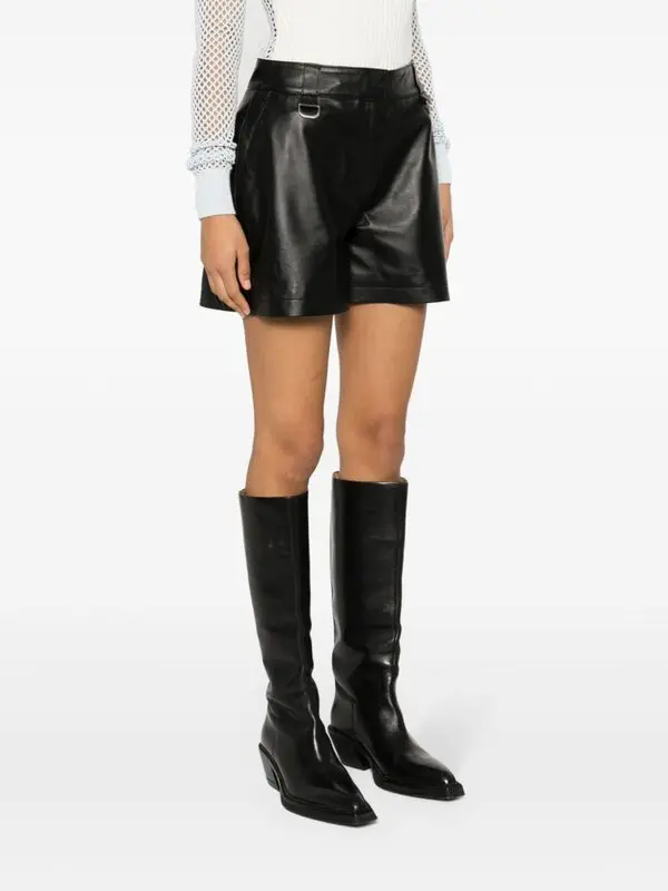 Off-White High-waisted Leather Shorts