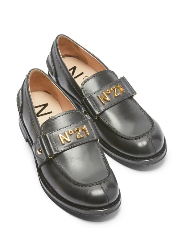 N°21 Logo-lettering Panelled Loafers
