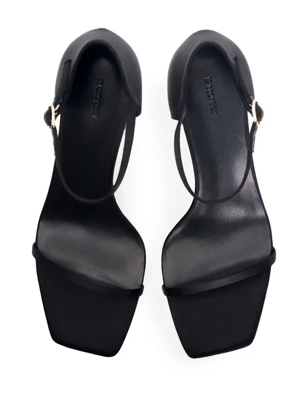 12 STOREEZ Square-toe Satin Sandals