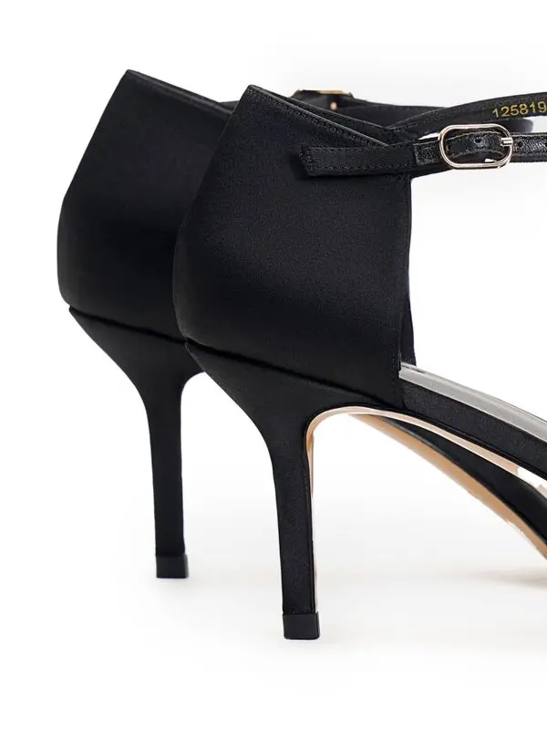 12 STOREEZ Square-toe Satin Sandals