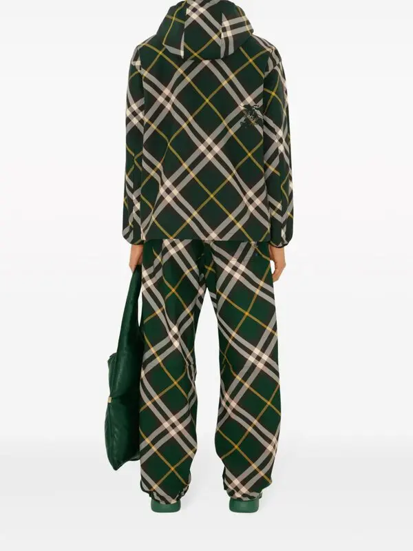 Burberry Check-pattern Zipped Hooded Jacket - Green