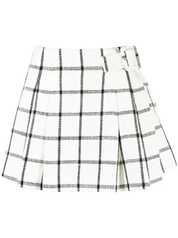SELF-PORTRAIT Check-pattern Mini Skirt - Black