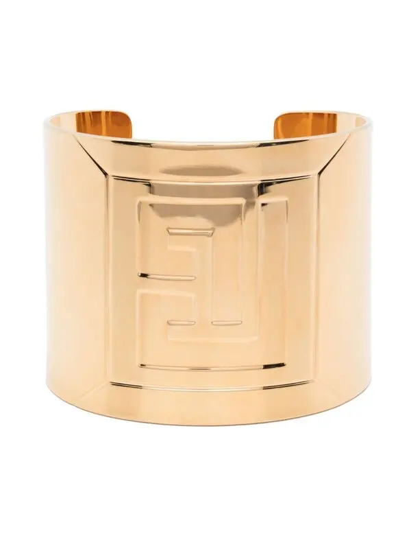 Balmain Logo-engraved Cuff Bracelet - Gold