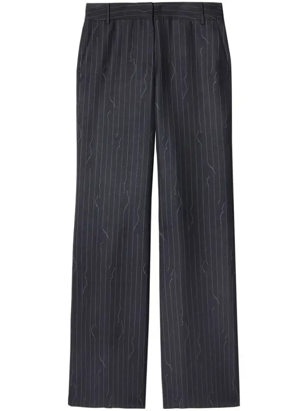 Off-White Pinstriped Virgin Wool-blend Trousers