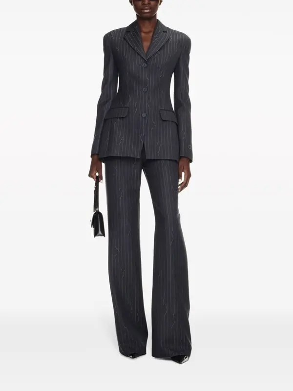 Off-White Pinstriped Virgin Wool-blend Trousers