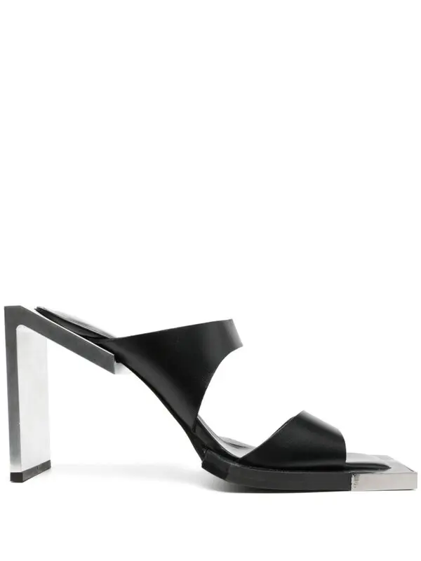 HELIOT EMIL 100mm Square-open Toe Leather Sandals