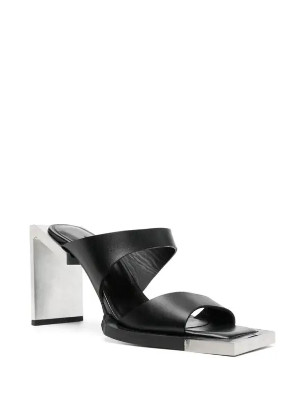 HELIOT EMIL 100mm Square-open Toe Leather Sandals