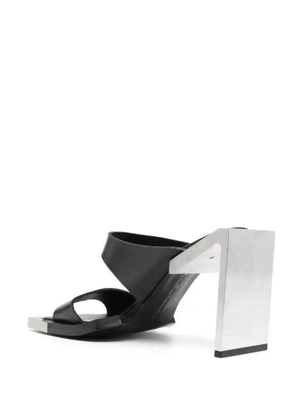HELIOT EMIL 100mm Square-open Toe Leather Sandals