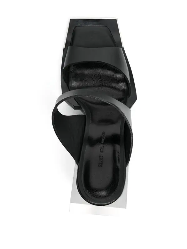 HELIOT EMIL 100mm Square-open Toe Leather Sandals