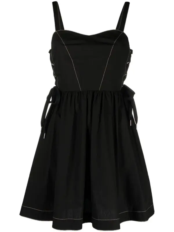 Pinko Lace-up Cotton Minidress