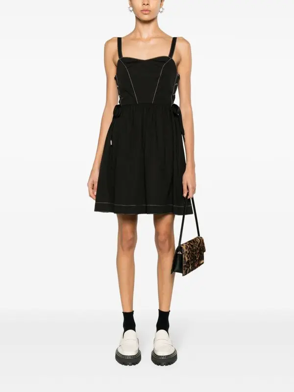 Pinko Lace-up Cotton Minidress