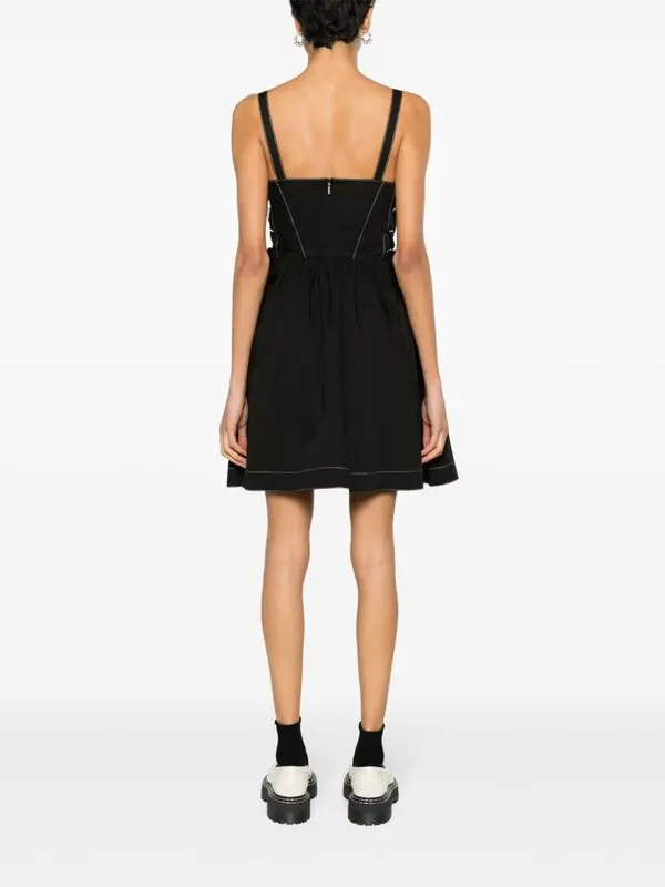 Pinko Lace-up Cotton Minidress