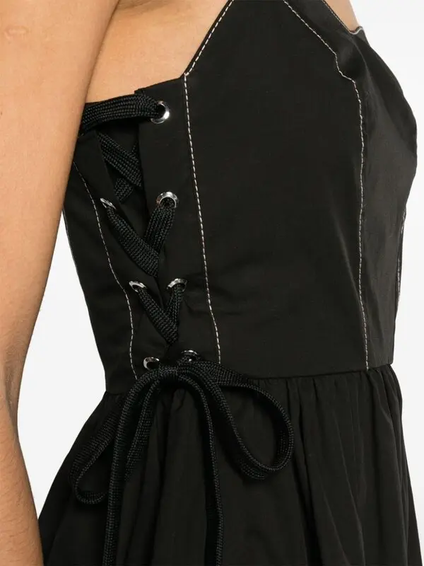 Pinko Lace-up Cotton Minidress