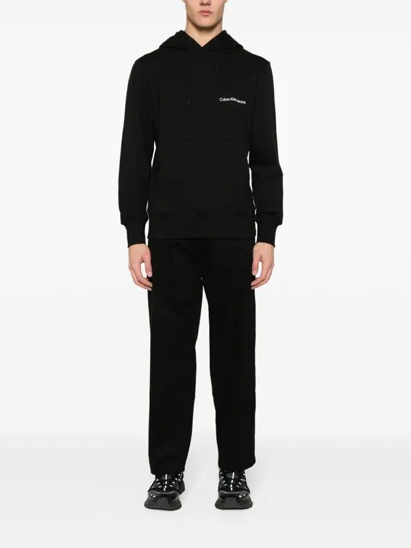 Calvin Klein Logo-print Cotton Hoodie - Black
