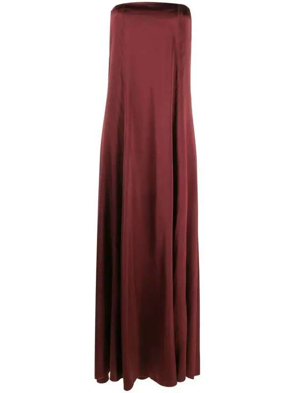 FORTE_FORTE Satin-finish Maxi Dress - Brown