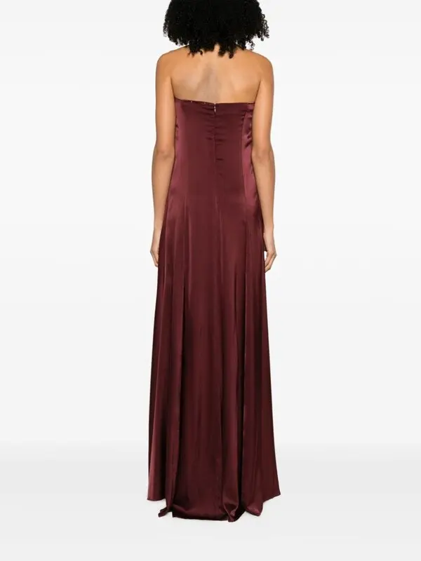 FORTE_FORTE Satin-finish Maxi Dress - Brown
