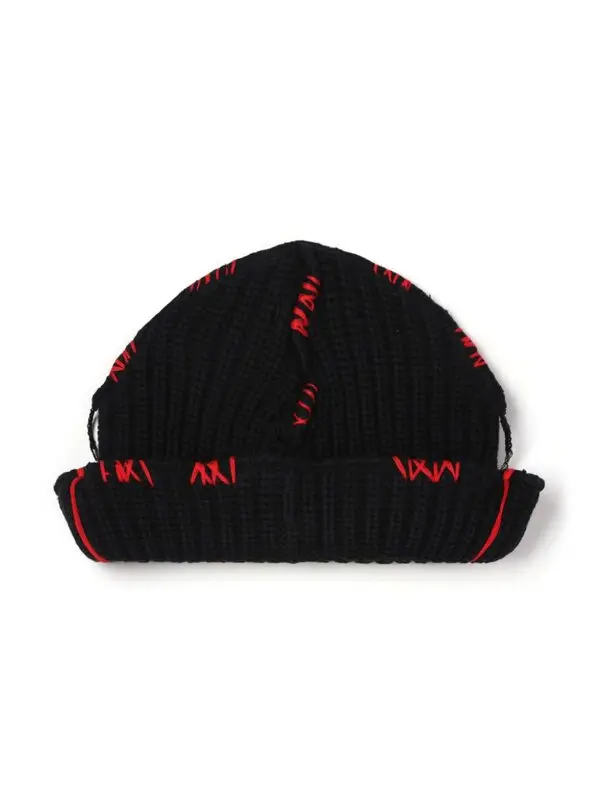 CHARLES JEFFREY Logo-patch Chunky-knit Beanie