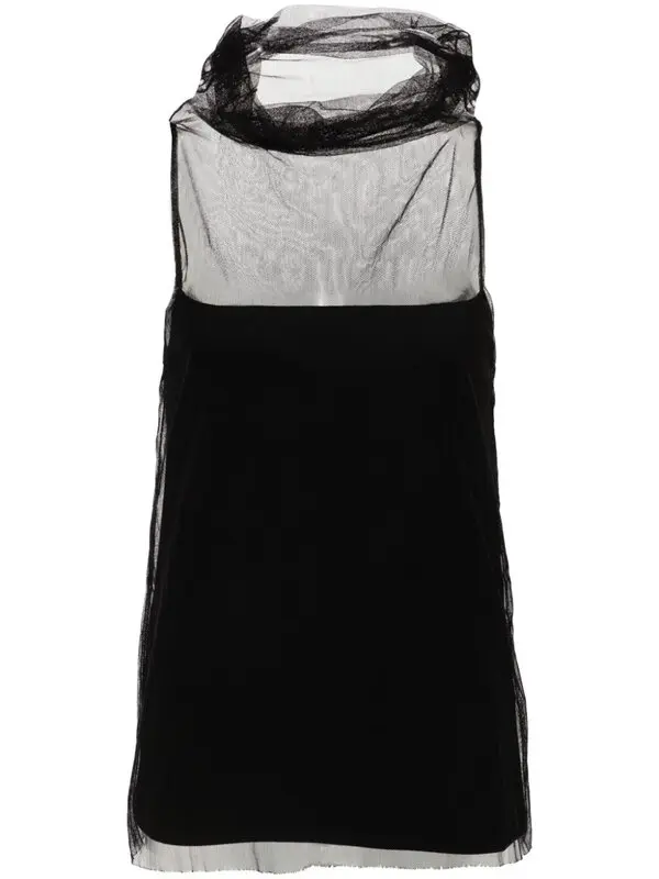 Fabiana Filippi Roll-neck Tulle Top