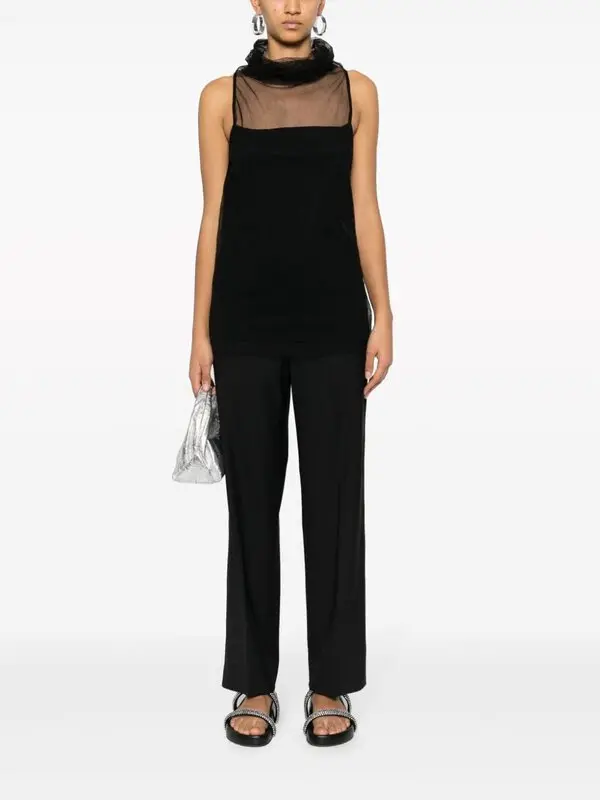 Fabiana Filippi Roll-neck Tulle Top