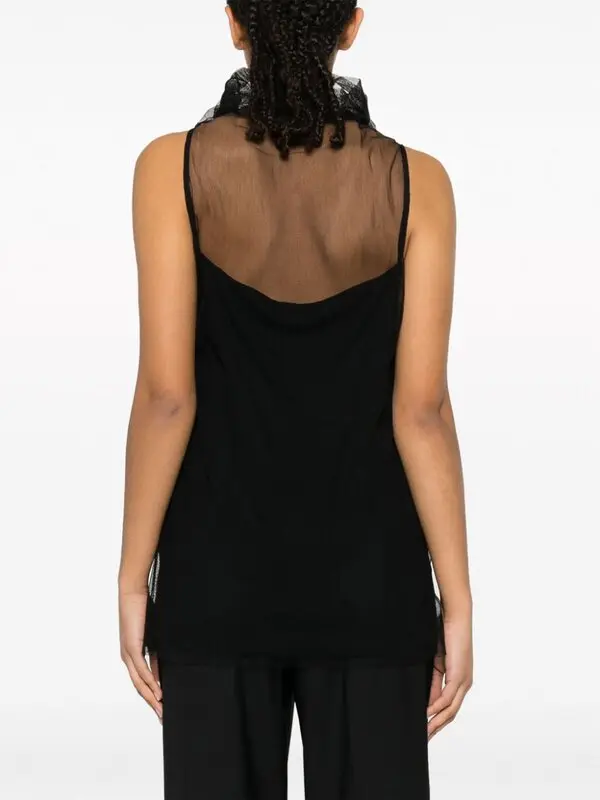 Fabiana Filippi Roll-neck Tulle Top