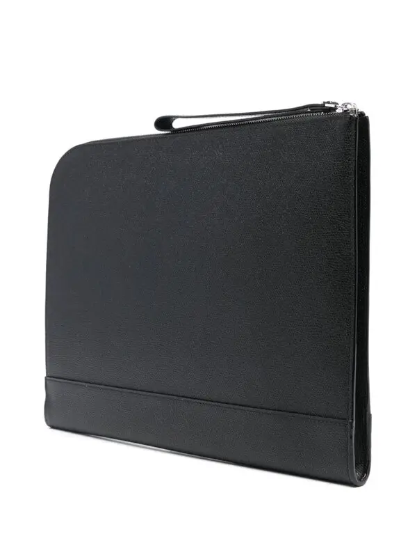VALEXTRA Mylogo Viso Portfolio Leather Clutch