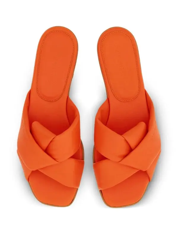 FERRAGAMO Origami Knot-detail Leather Slides