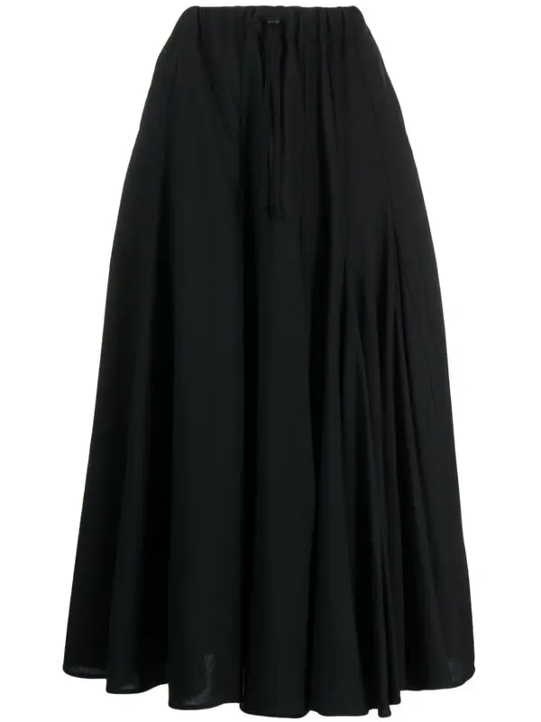 Yohji Yamamoto High-waisted Wool Midi Skirt