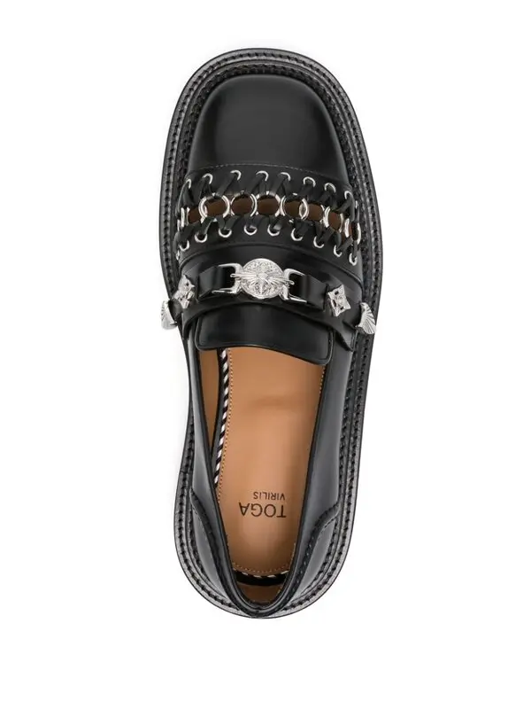 TOGA VIRILIS Stud-embellished Leather Loafers