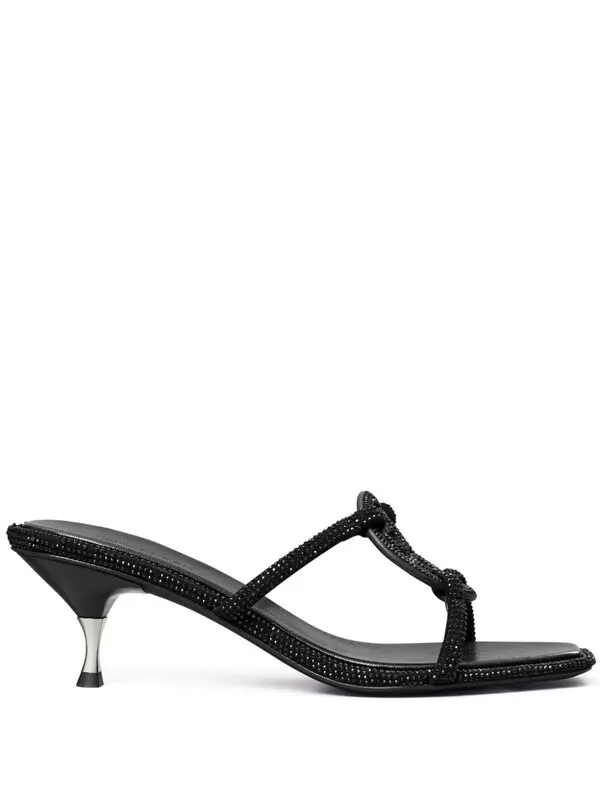 Tory Burch Miller Crystal-embellished Heeled Sandals - Black
