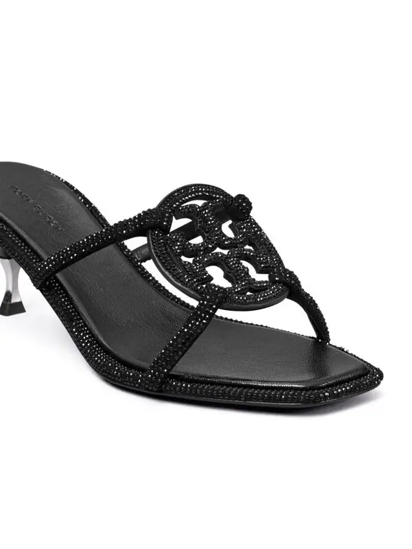 Tory Burch Miller Crystal-embellished Heeled Sandals - Black