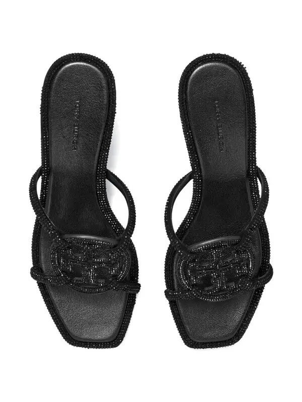 Tory Burch Miller Crystal-embellished Heeled Sandals - Black