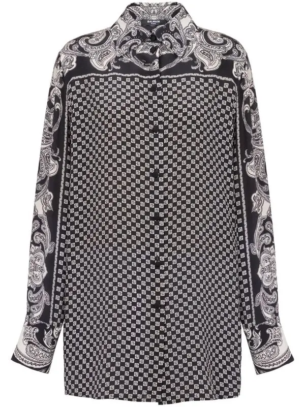 Balmain Paisley-print Silk Shirt