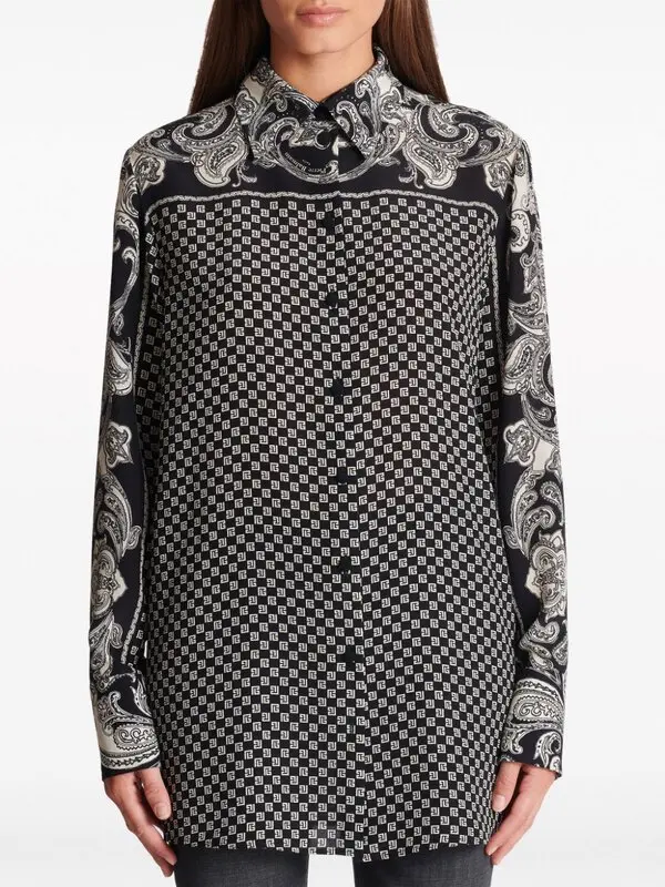 Balmain Paisley-print Silk Shirt