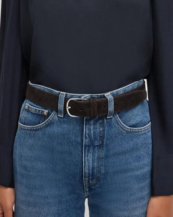 TOTEME Bold Suede Belt - Espresso